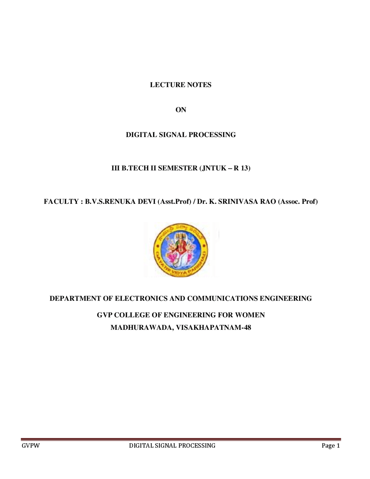 B-TECH ENGINEERING DSP COURSE - Docsity