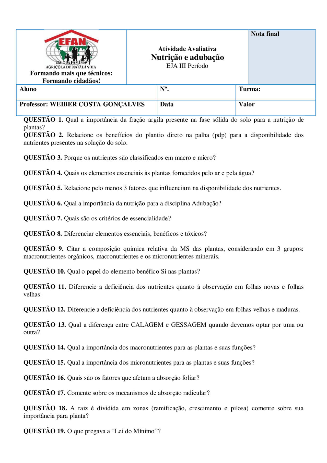Nutrição E Adubação De Plantas Docsity