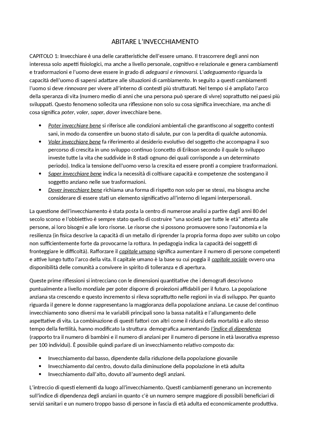 Testo Abitare Linvecchiamento Docsity