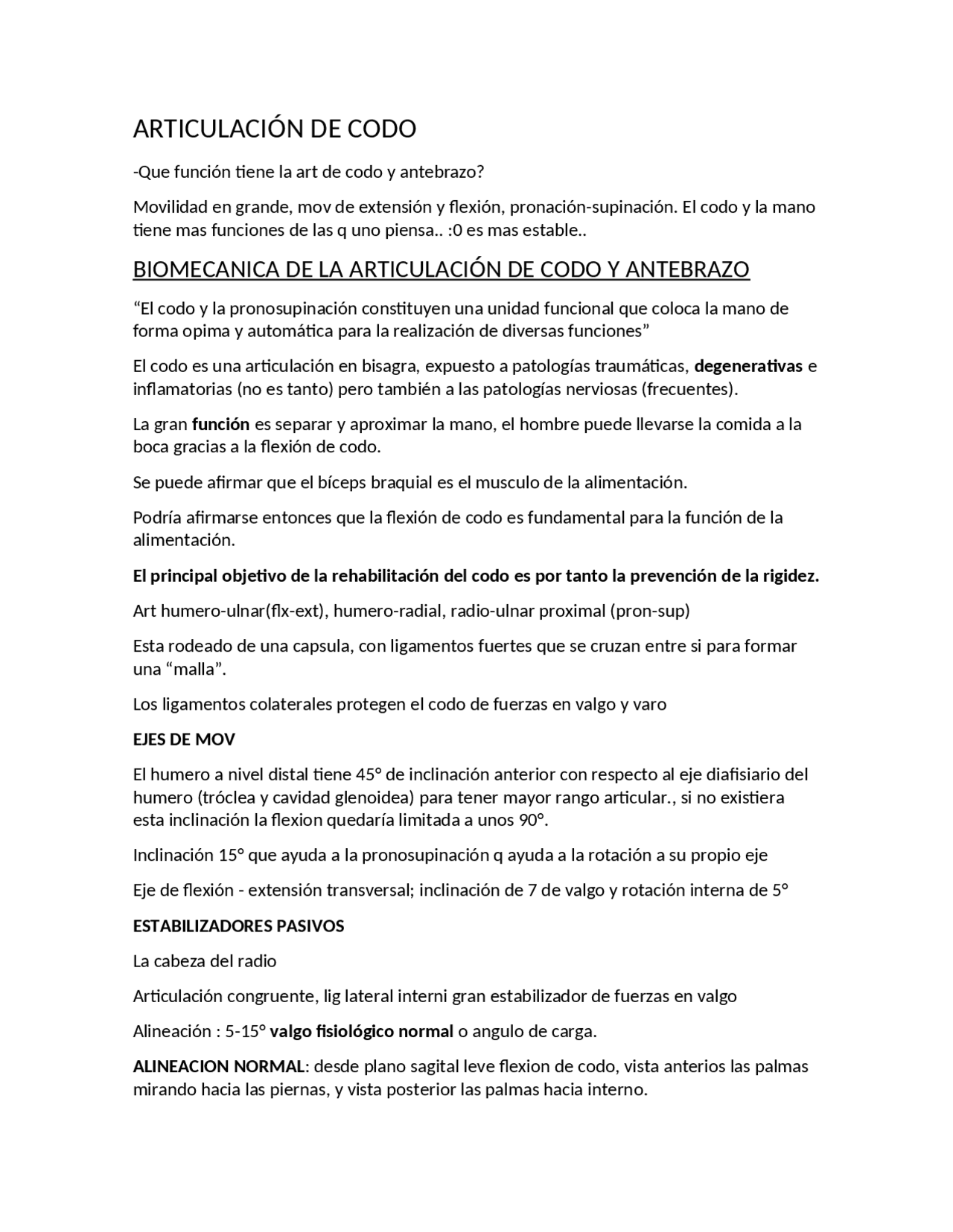 Articulacion De Codo Docsity