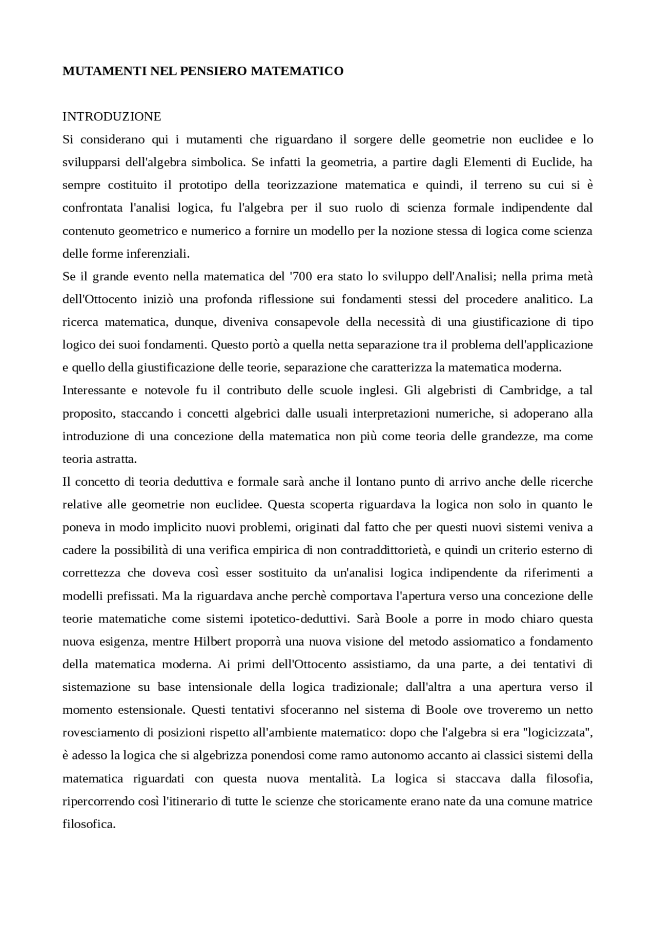 Le geometrie non euclidee - Docsity