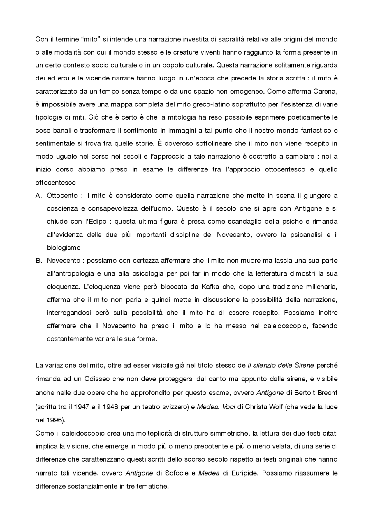Antigone E Medea Differenze E Analogie Docsity