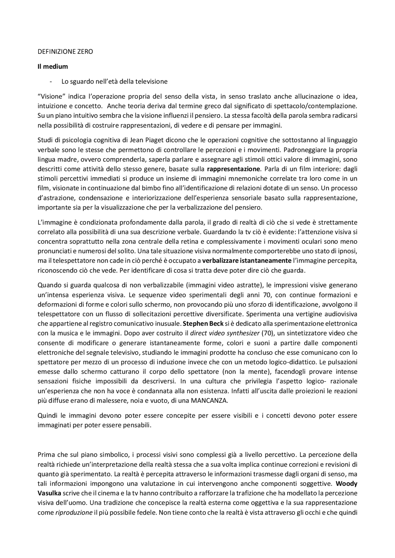 Definizione Zero Di Simonetta Fadda Riassunto Docsity