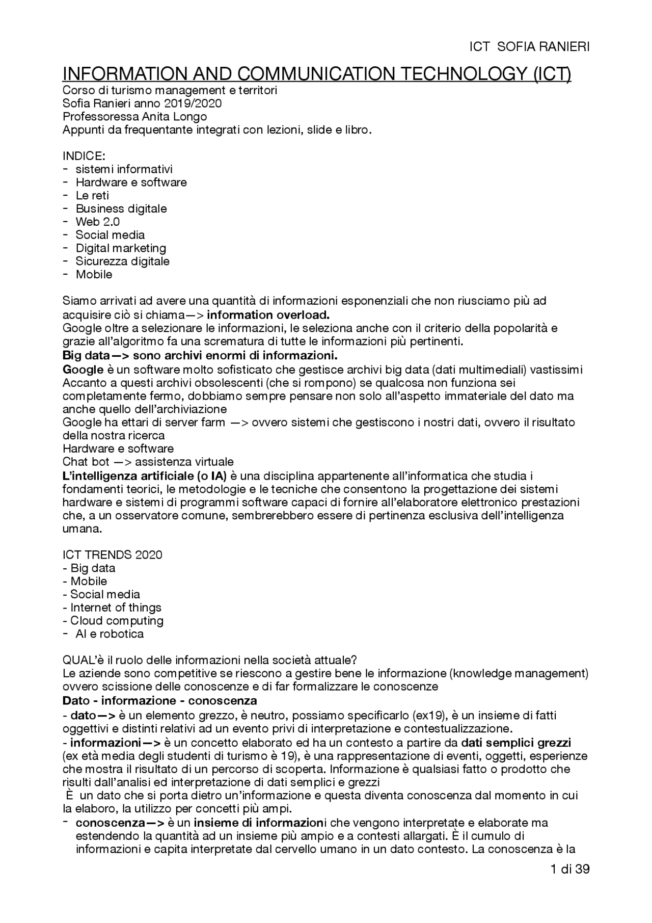 Appunti Completi Di Ict Information And Communication Technologies