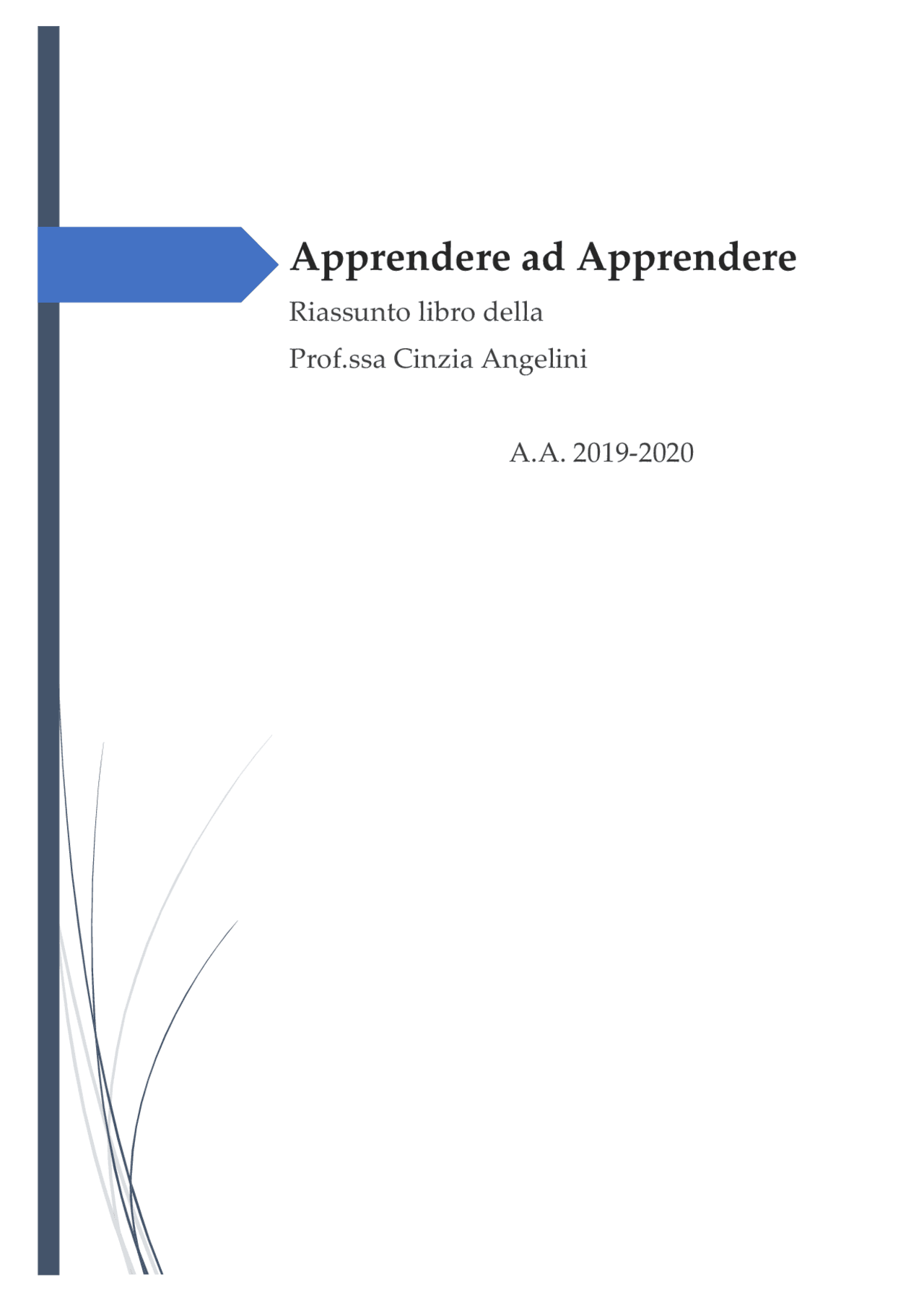 Angelini Apprendere Ad Apprendere Docsity