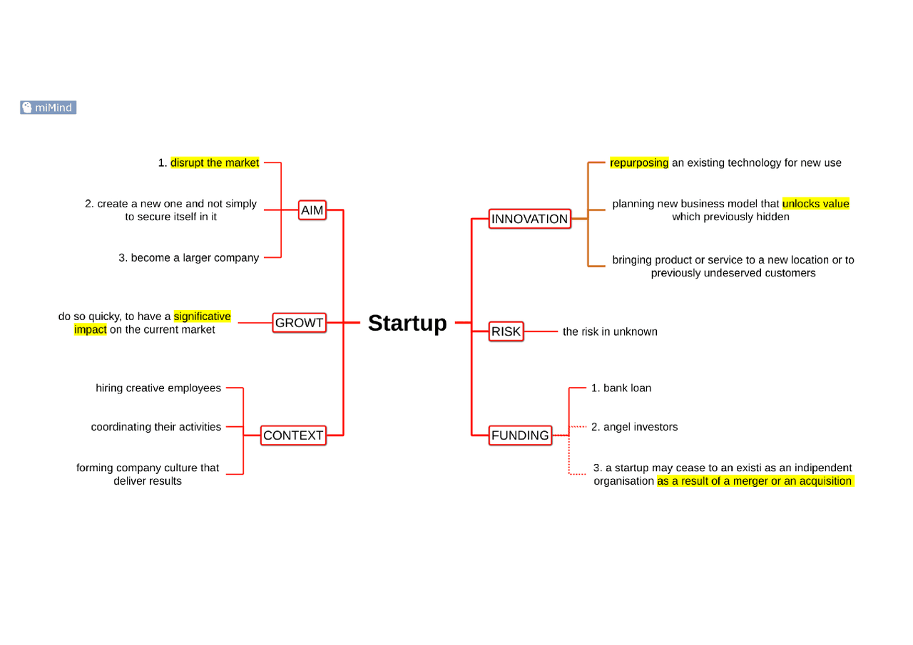 Startup Mappa Concettuale Docsity