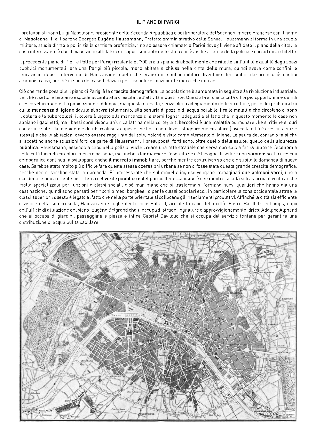 Piano Di Haussmann Per Parigi Docsity