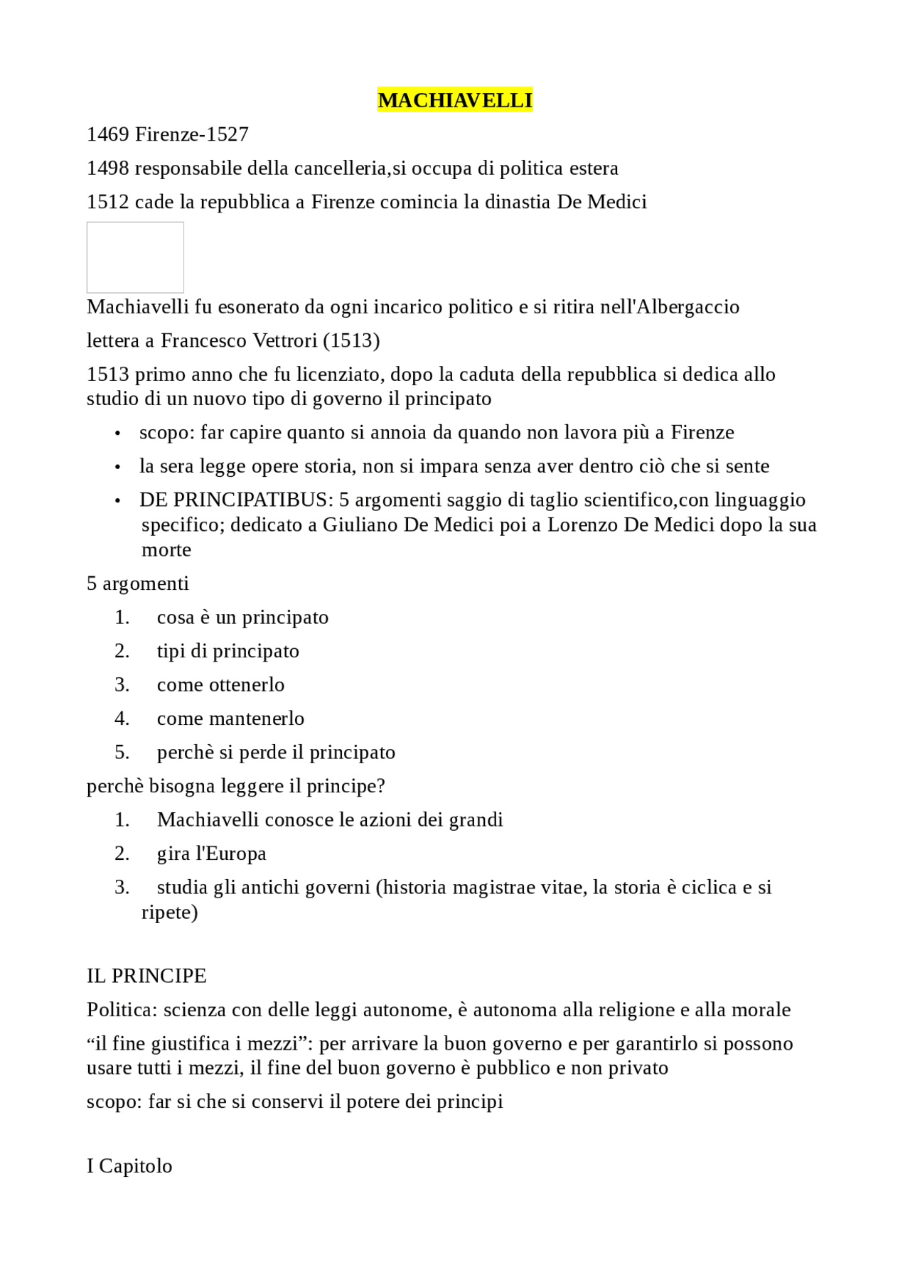 Appunti Su Machiavelli Docsity