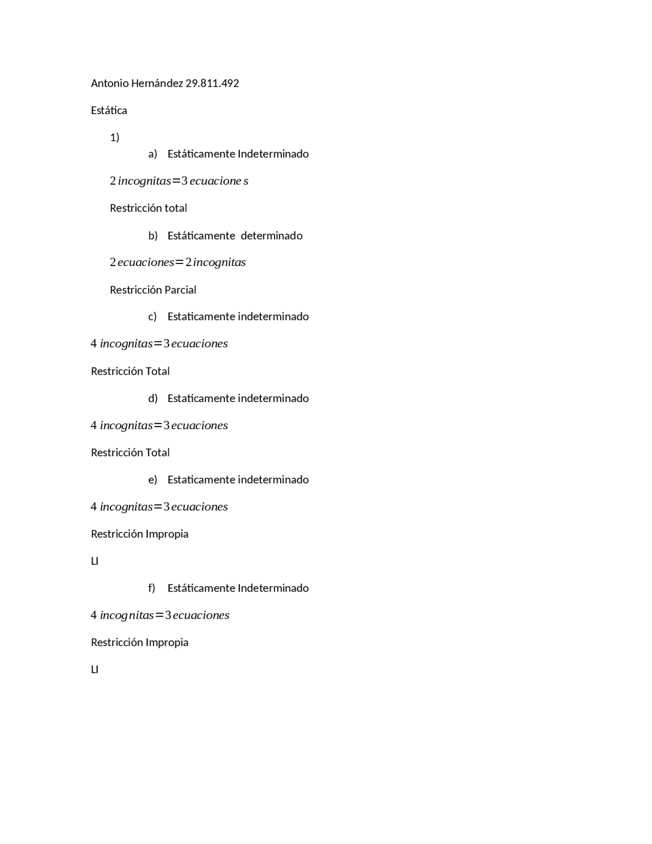 Estatica I Apuntes Para Ejercicios Docsity
