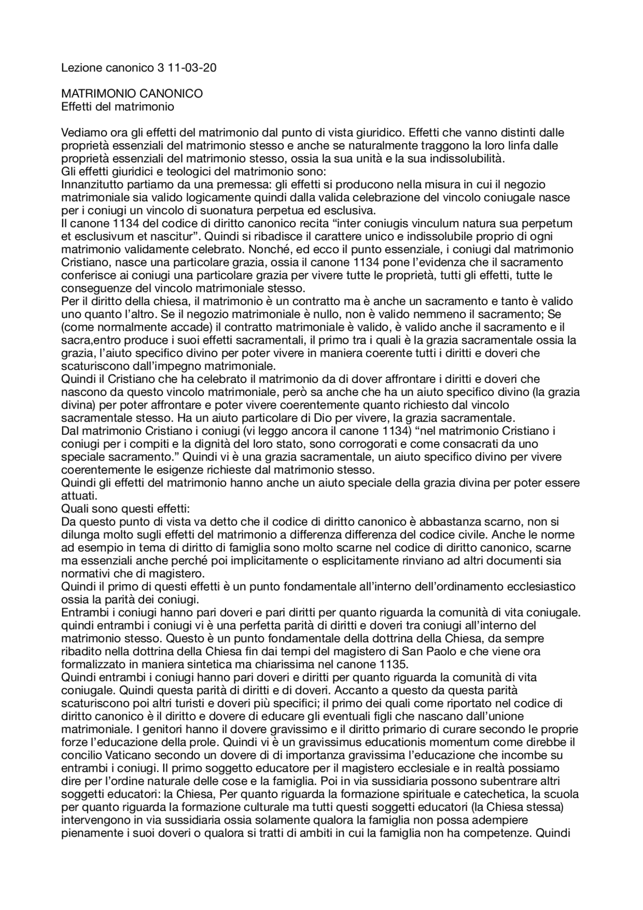 Lezione Di Diritto Canonico 3 Docsity