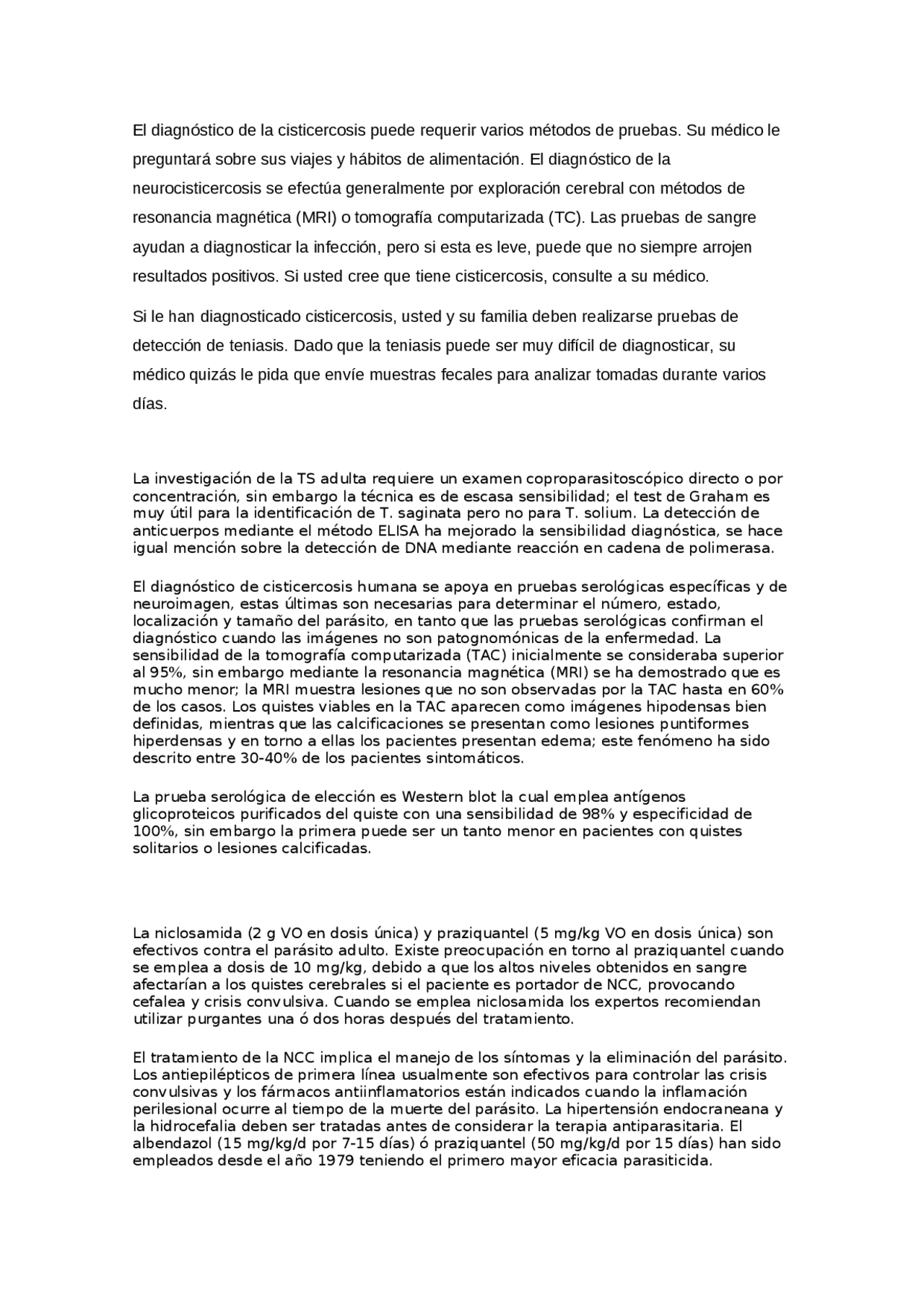 Cisticercosis Parasitología Docsity