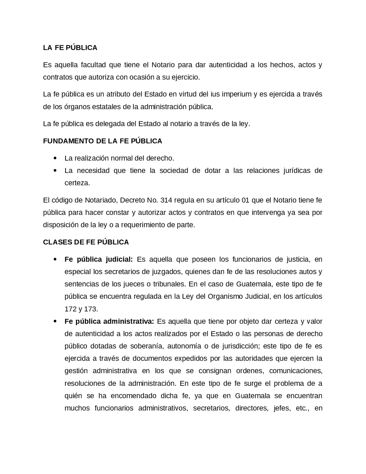 Fe pública y auxiliares del Notario | Apuntes de Derecho | Docsity