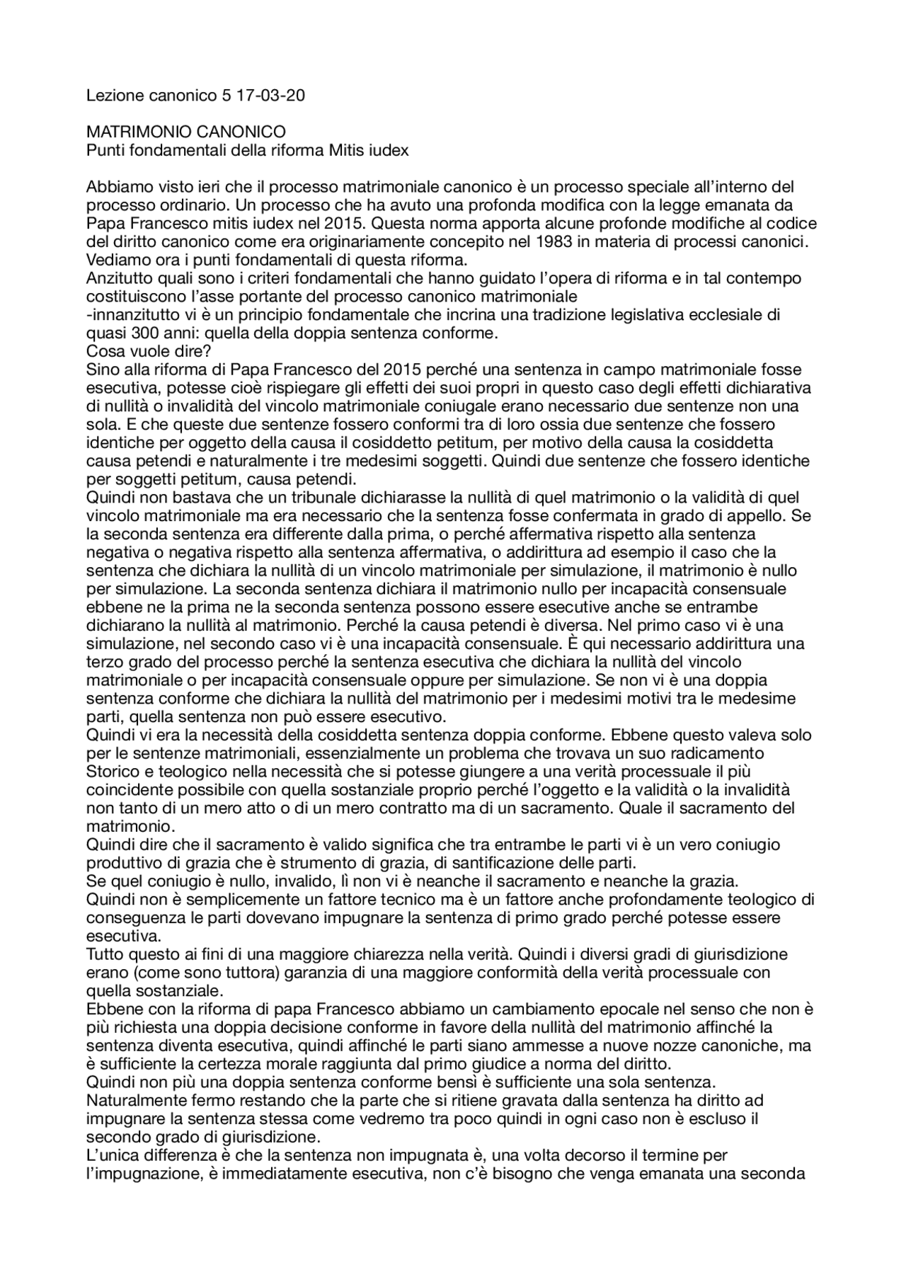 Lezione Di Diritto Canonico 5 Docsity