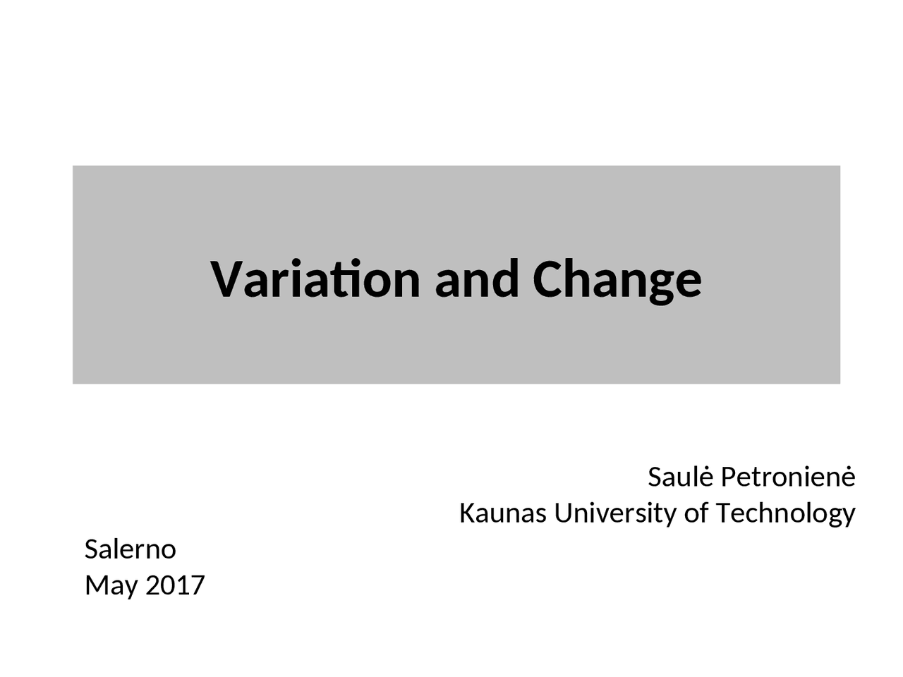 Variation and Change - Docsity