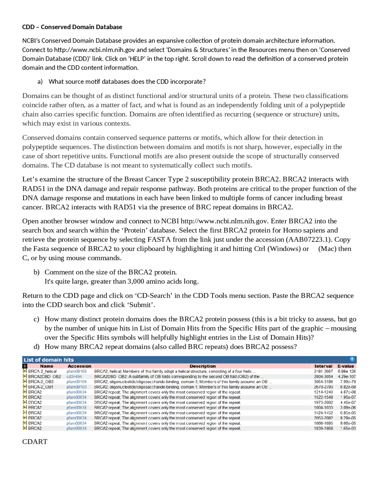 BIOINFORMATICS METHODS II - Docsity