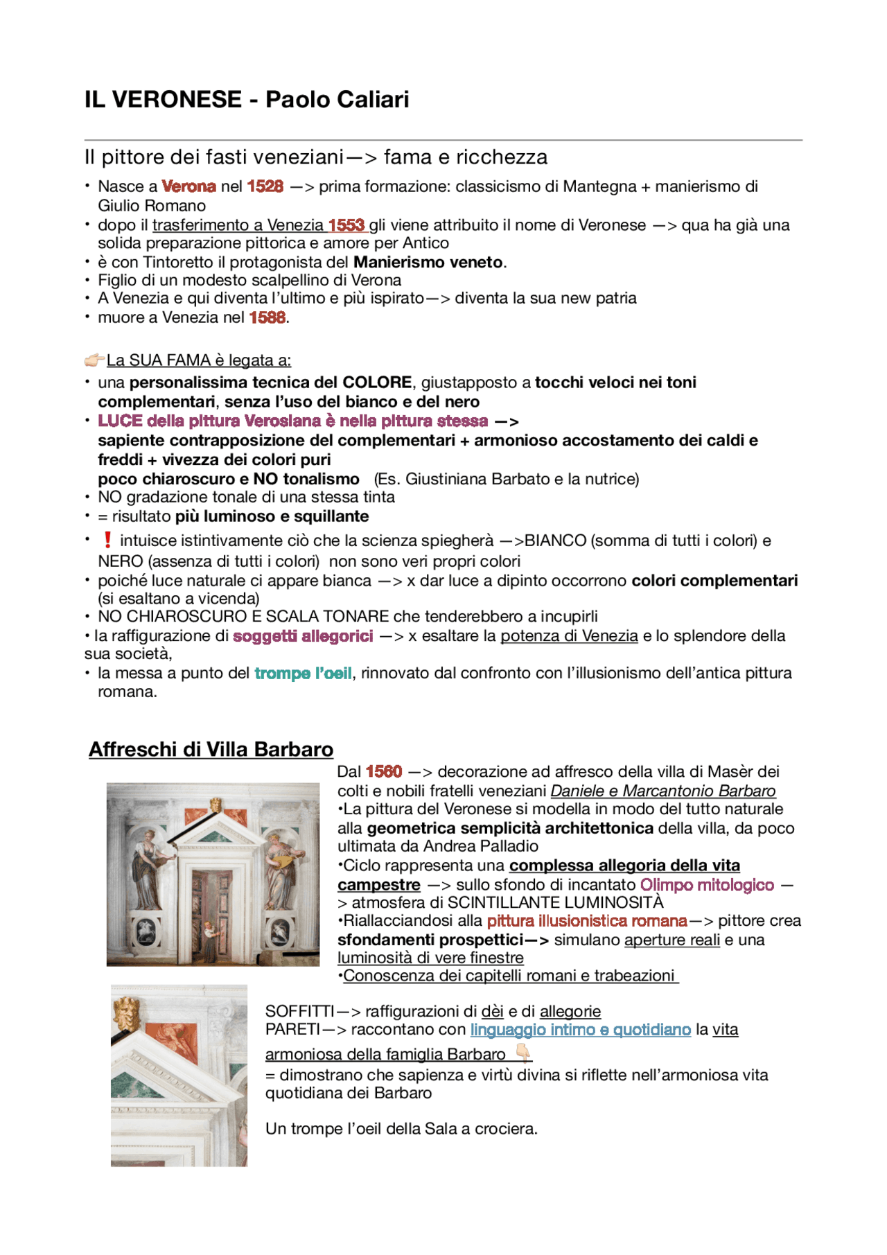 Il Veronese- biografia e opere - Docsity