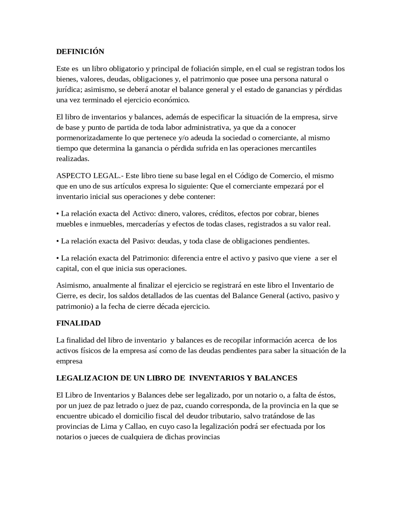 LIBRO DE INVENTARIO CONTABILIDAD - Docsity