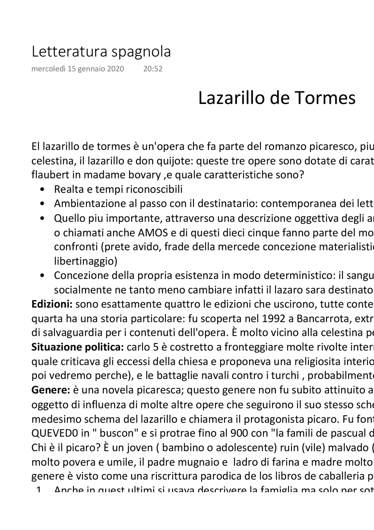 Lazarillo de tormes letteratura spagnola - Docsity