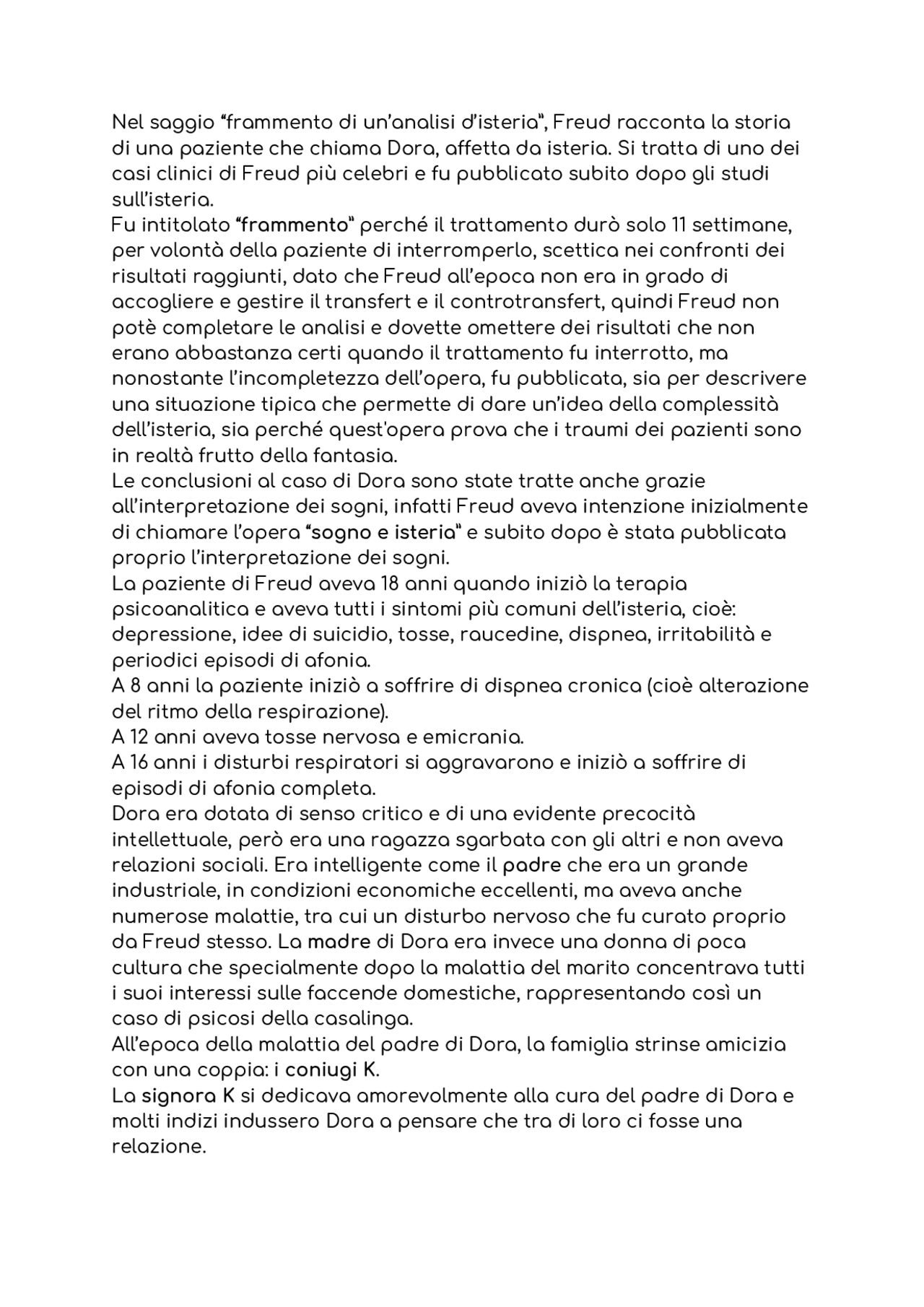 Frammento Di Unanalisi Disteria Docsity