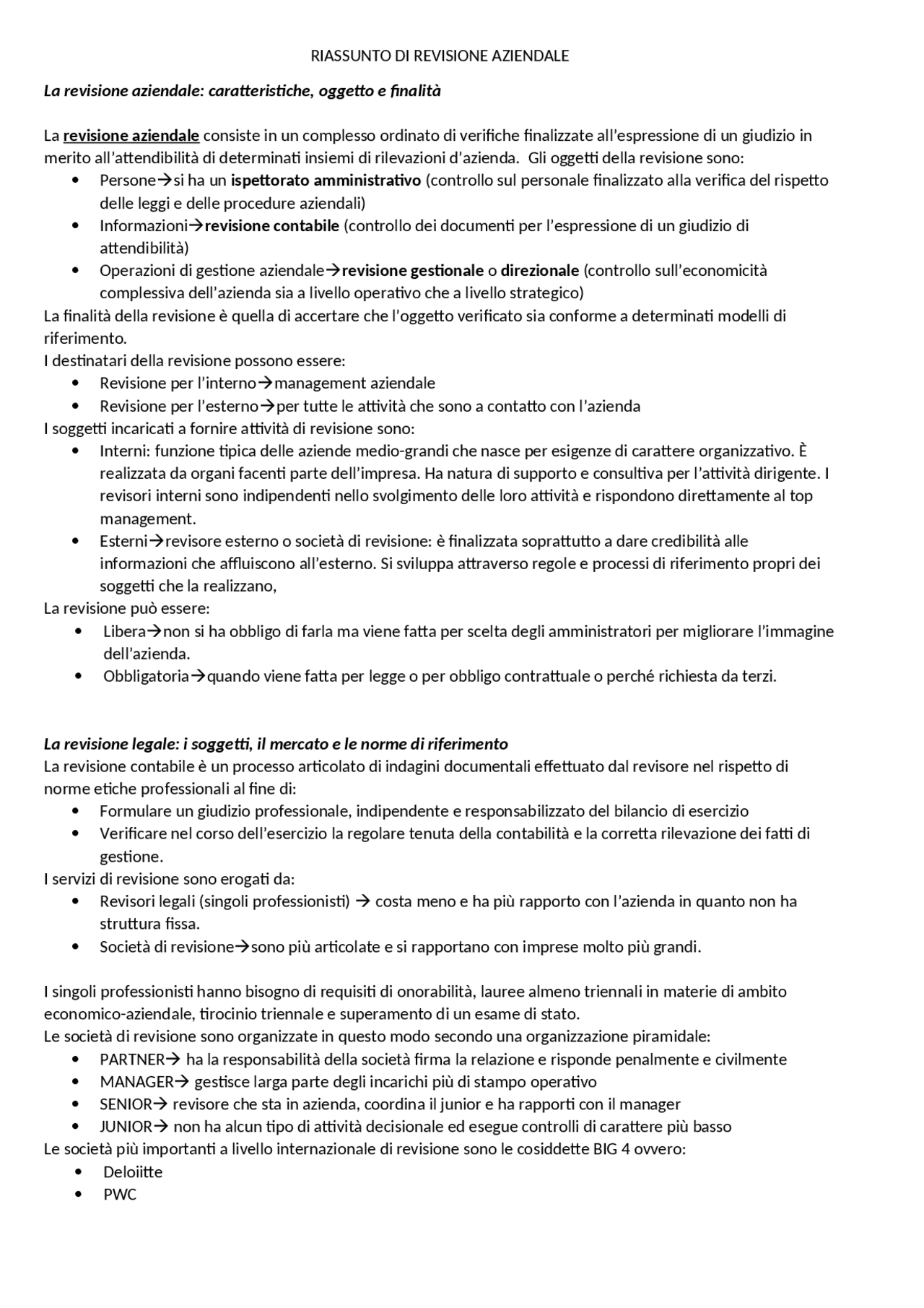 Revisione Aziendale App Docsity