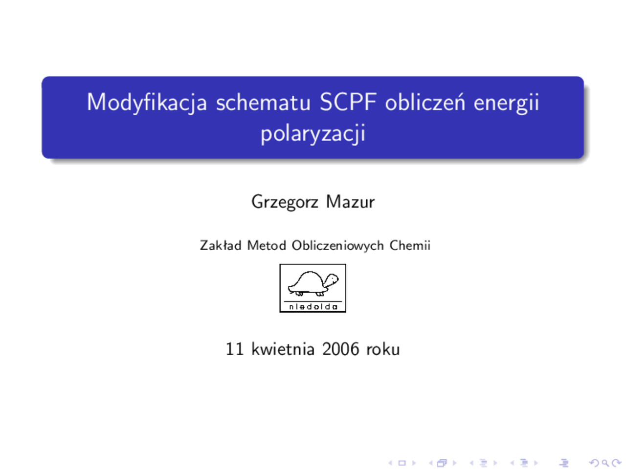 Modyfikacja schematu SCPF obliczeń energii polaryzacji - Docsity