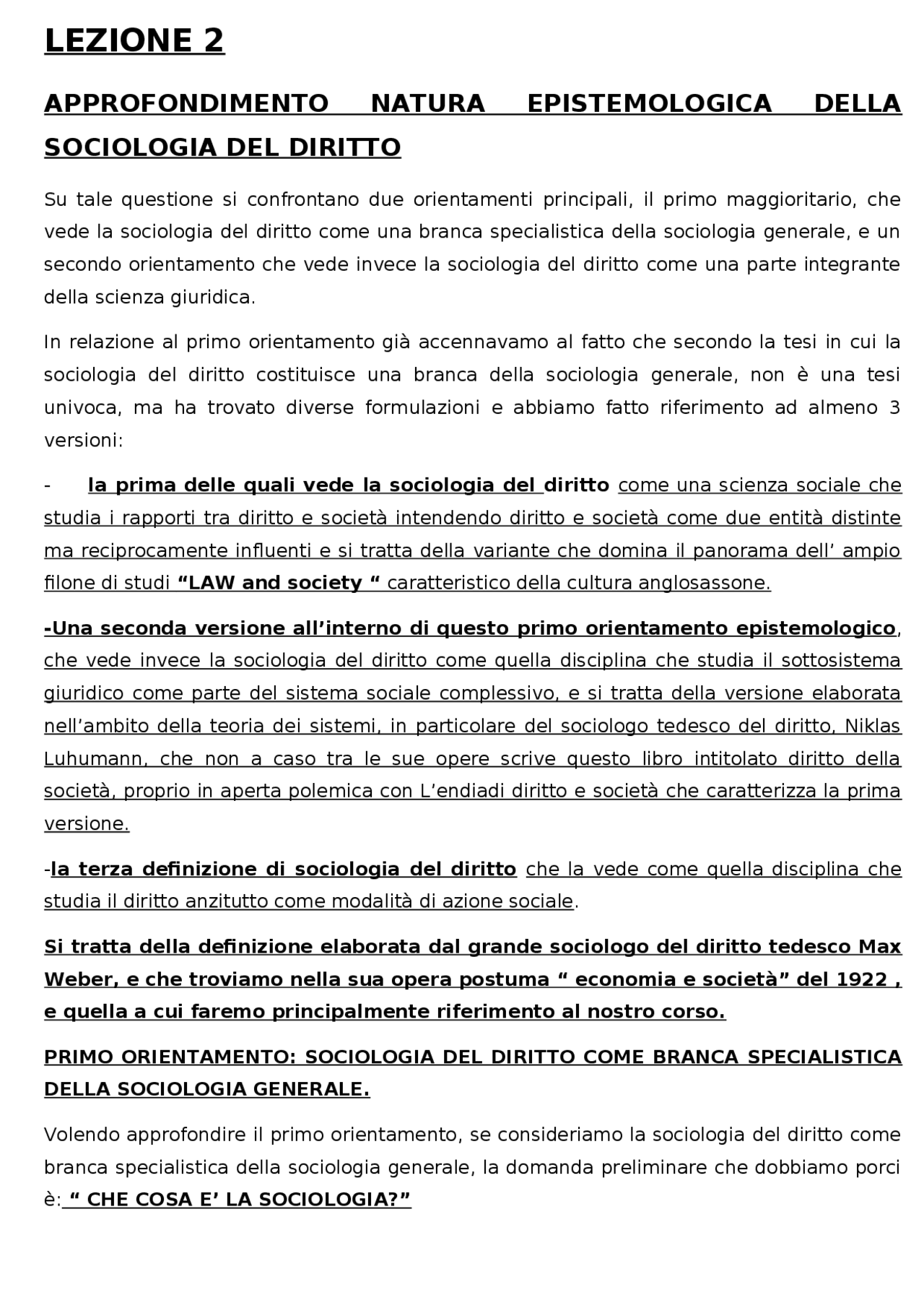 Seconda Lezione Del Corso Di Sociologia Del Diritto Docsity