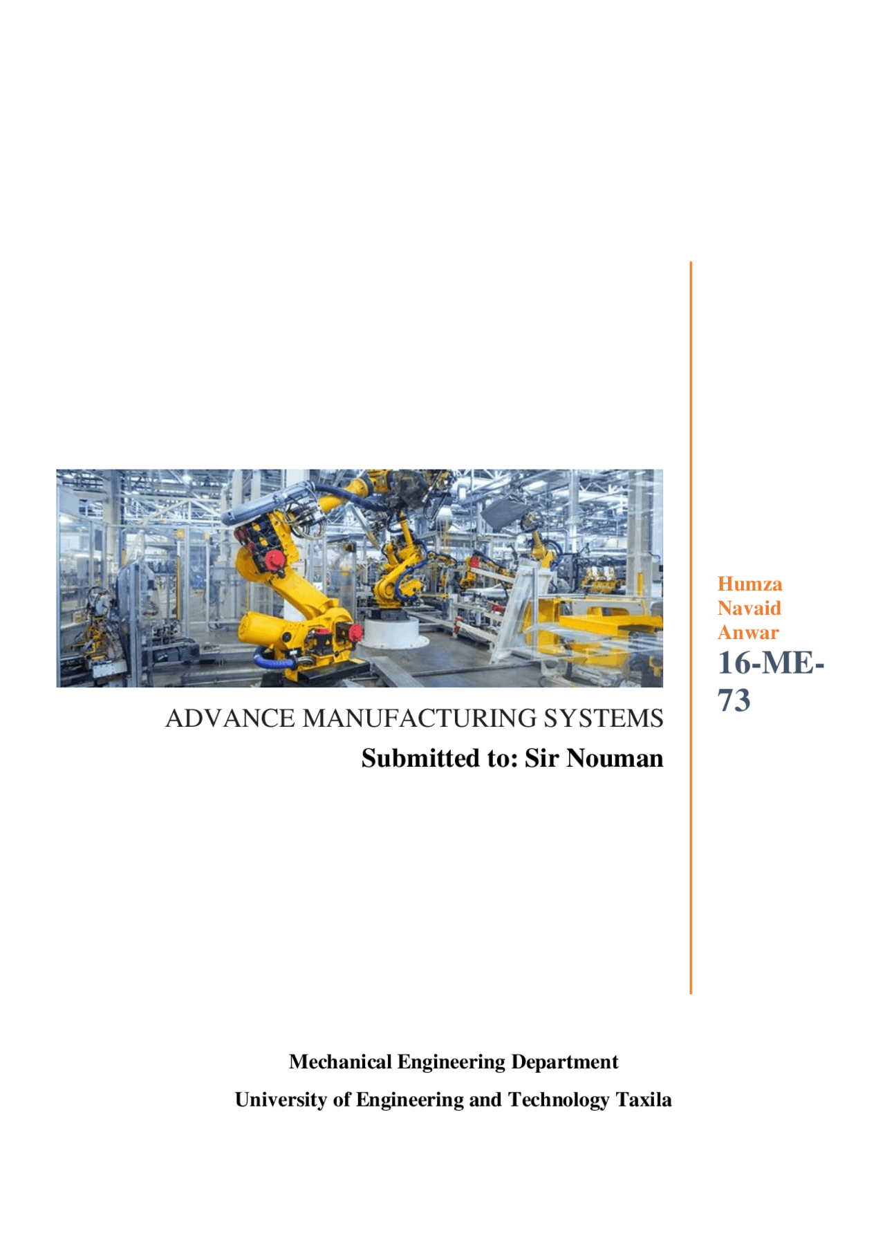 Advanced Manufacturing Systems Docsity