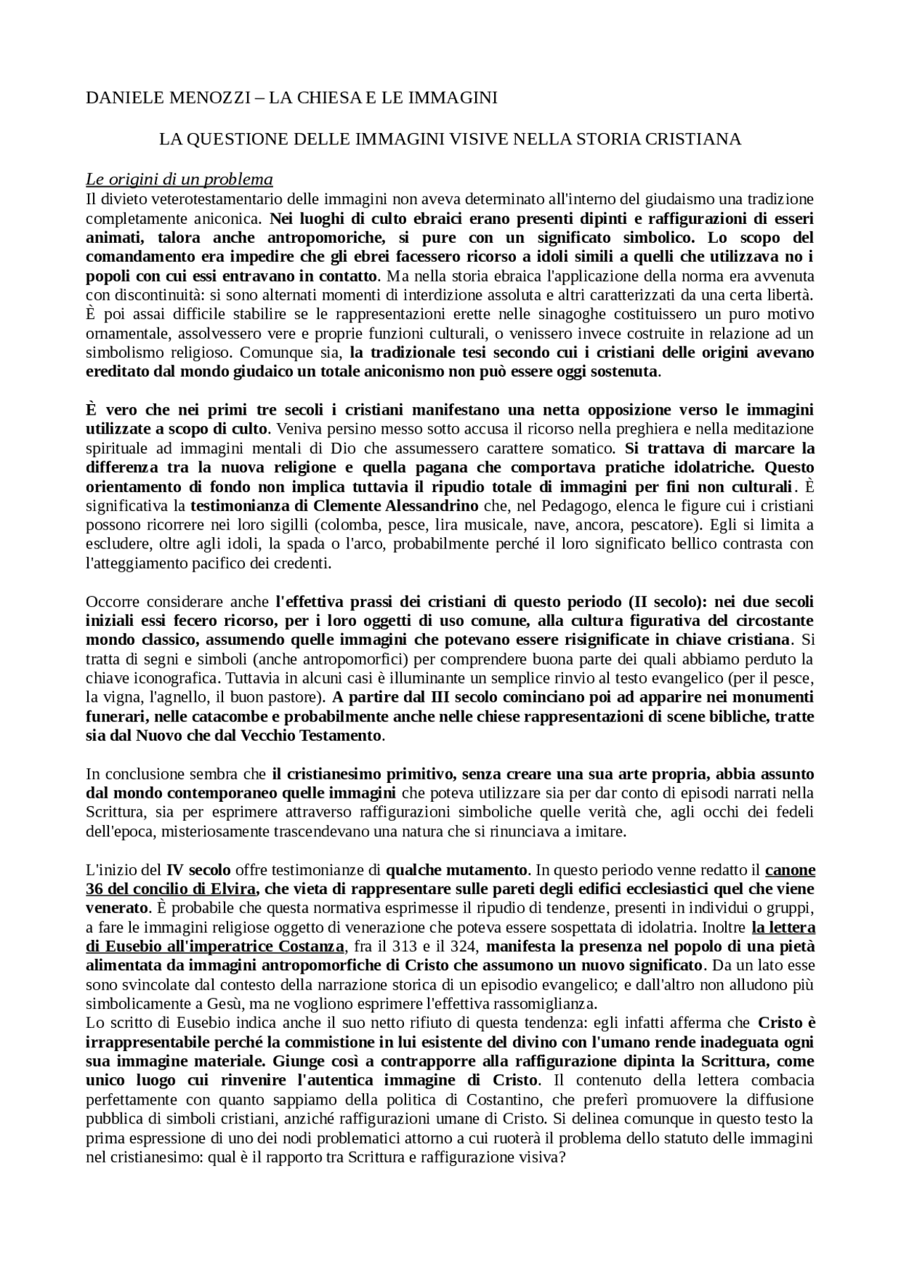 Iconoclastia e iconodulia | Sintesi del corso di Storia Medievale | Docsity