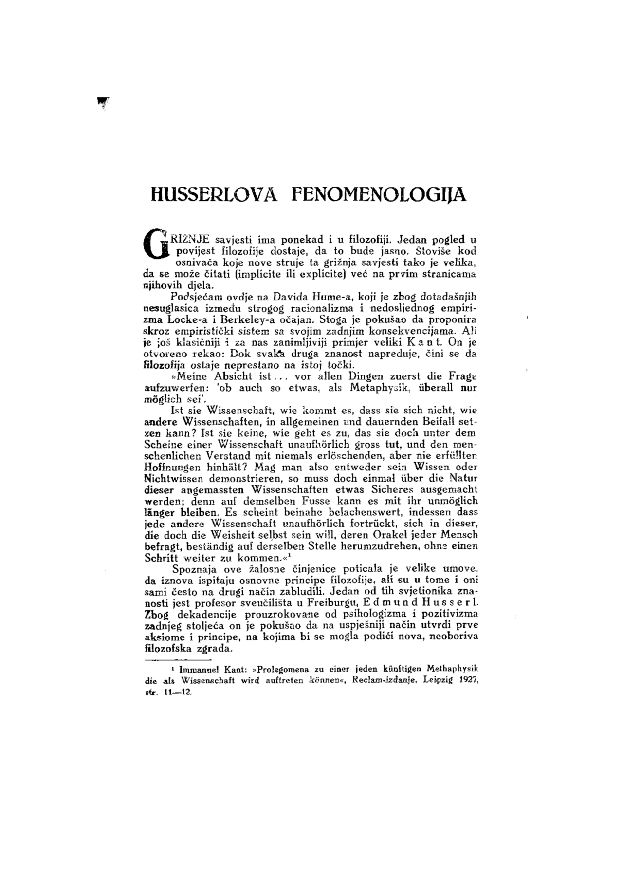 Husserlova Fenomenologija Skripte Predlog Filozofija Docsity