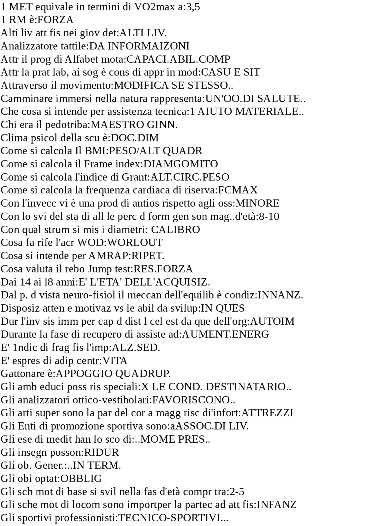 Test Teorie Metodologie E Didattiche Delleducazione Motoria Docsity