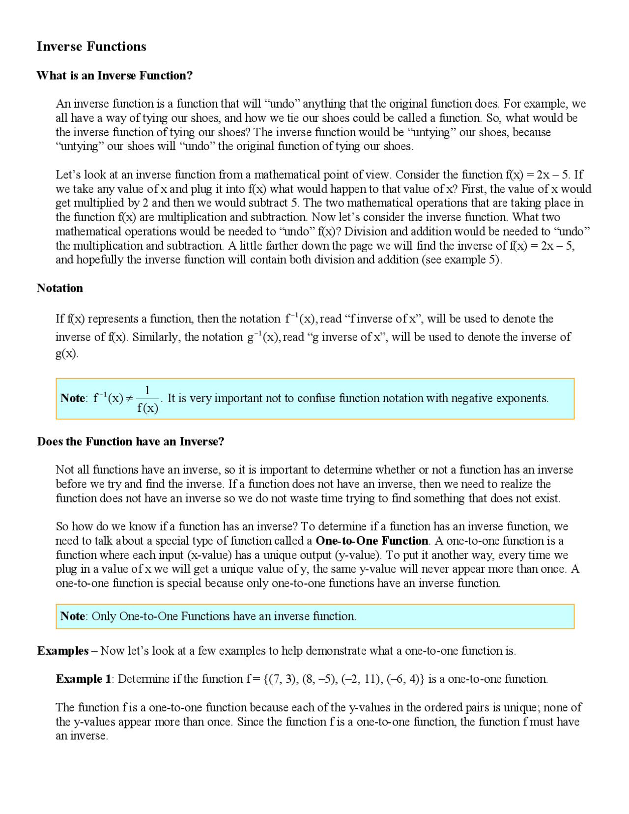 Inverse function pdf - Docsity