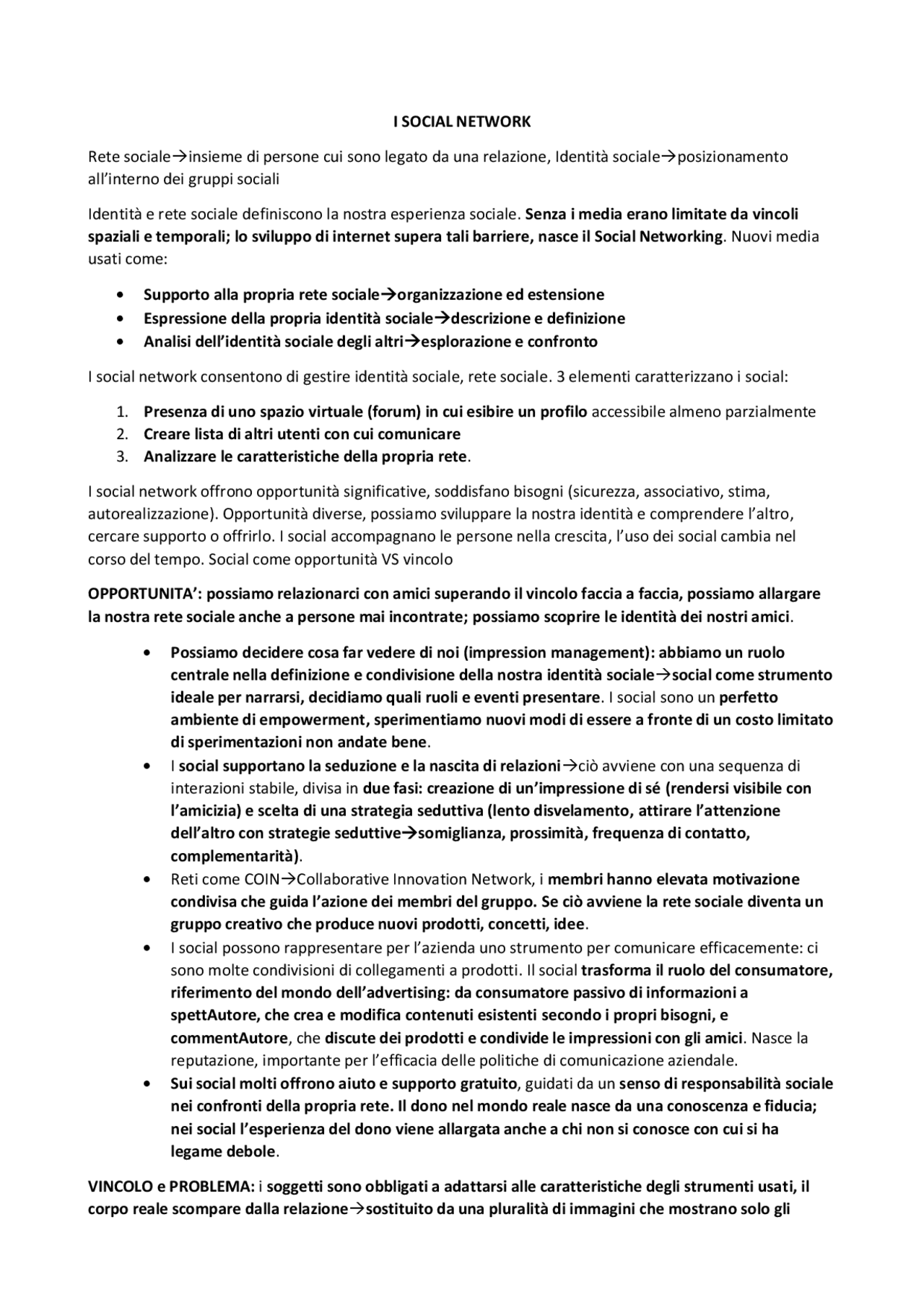 Riassunto Libro I Social Network Di Giuseppe Riva Docsity