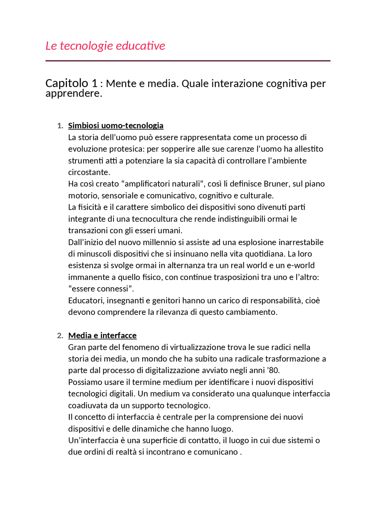 Le Tecnologie Educative Docsity