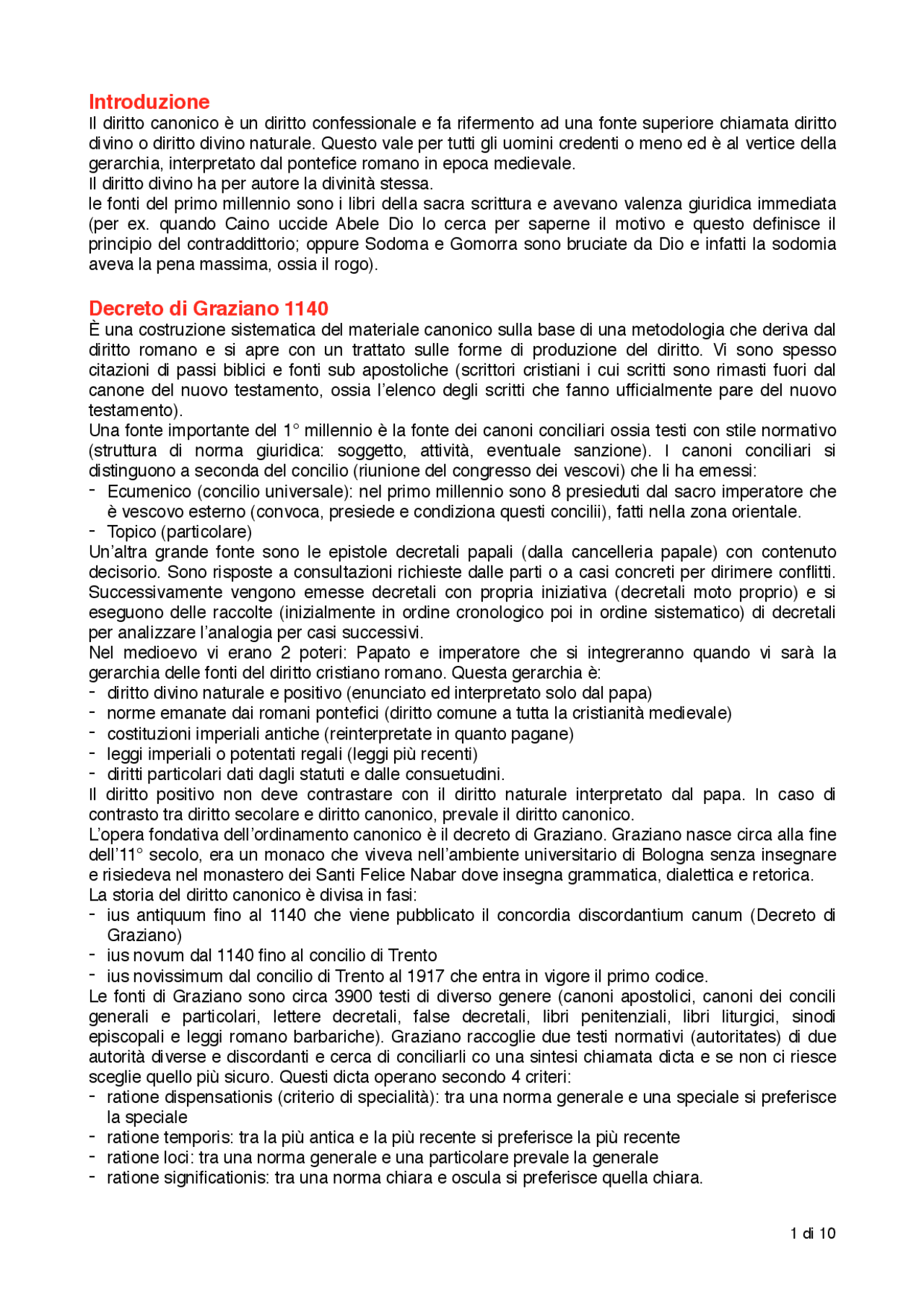 Appunti Diritto Canonico Docsity