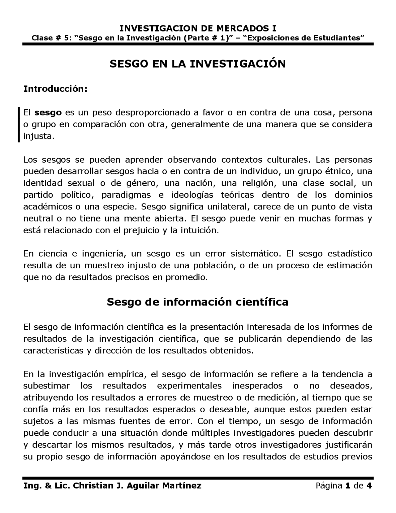 SESGO EN LA INVESTIGACION - TIPOS DE SESGO - EJEMPLOS DE SESGO ...