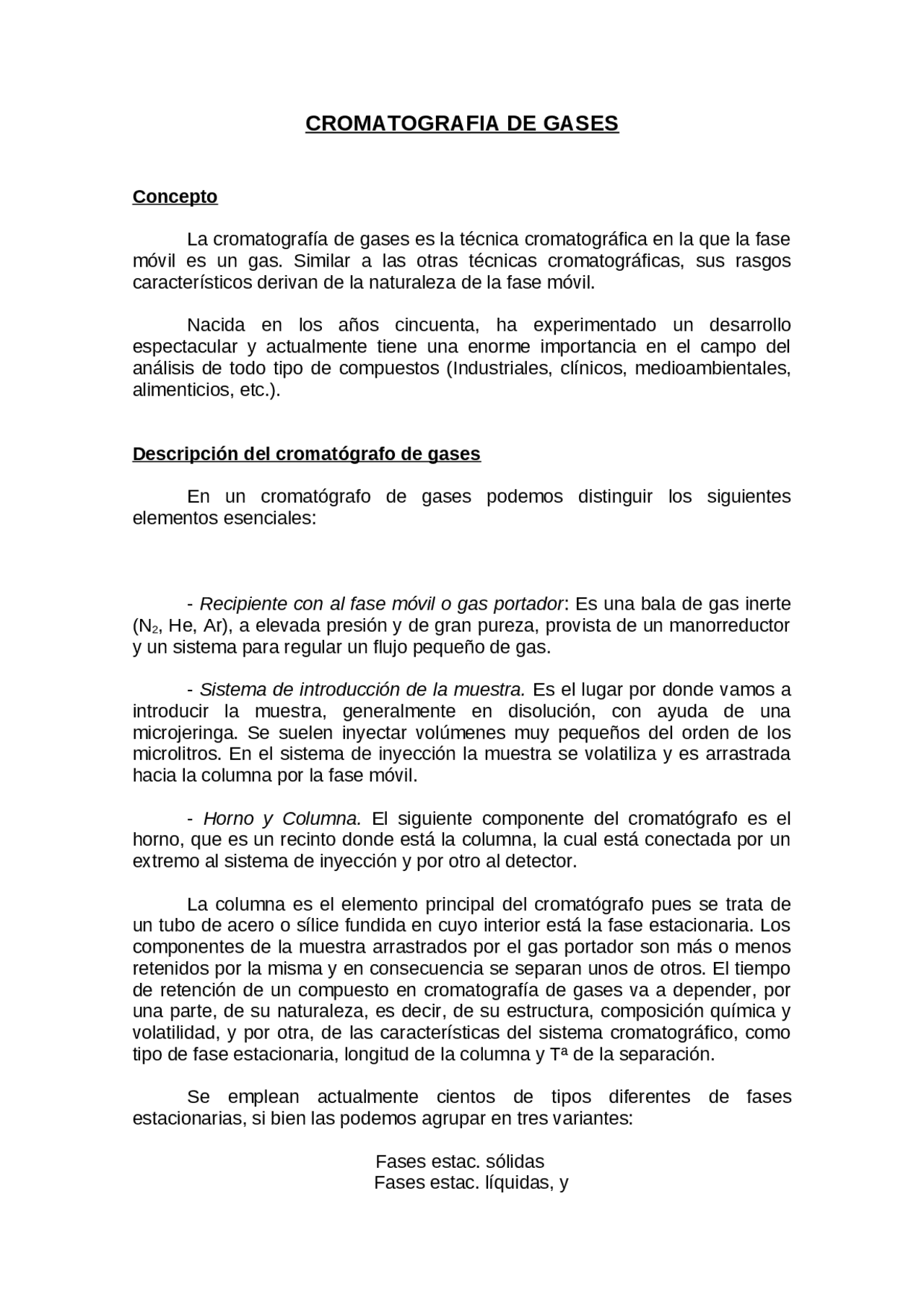 TÉcnicas CromatogrÁficas Docsity