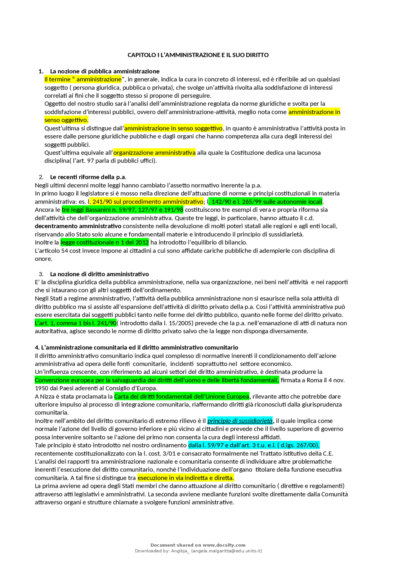 Manuale Di Diritto Amministrativo Cassetta Docsity