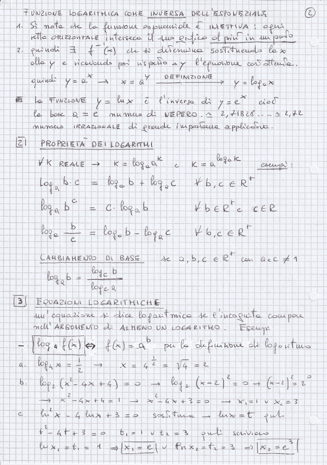 Funzioni Logaritmiche Docsity