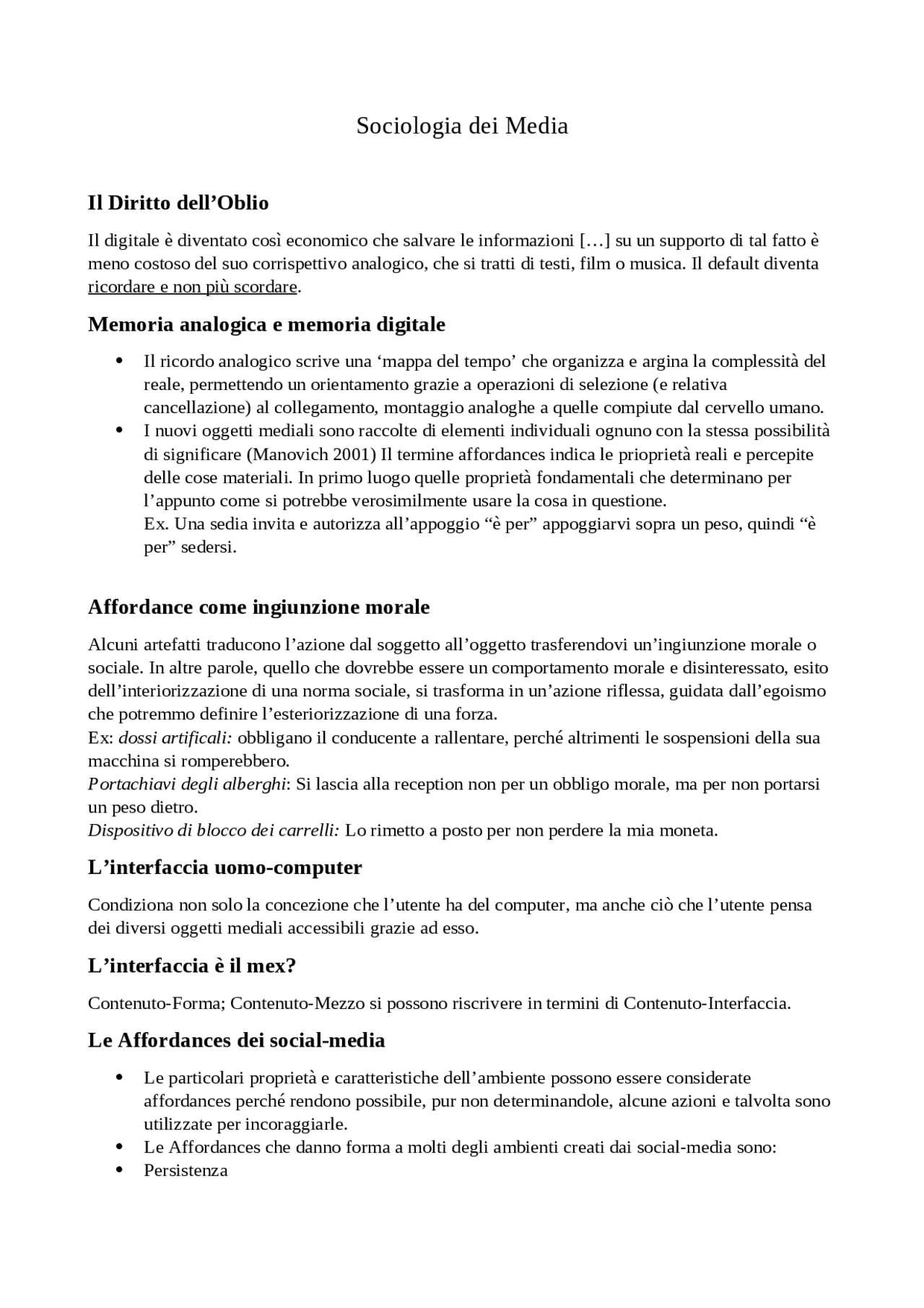 Sociologia Dei Media Iulm Appunti Corso Docsity