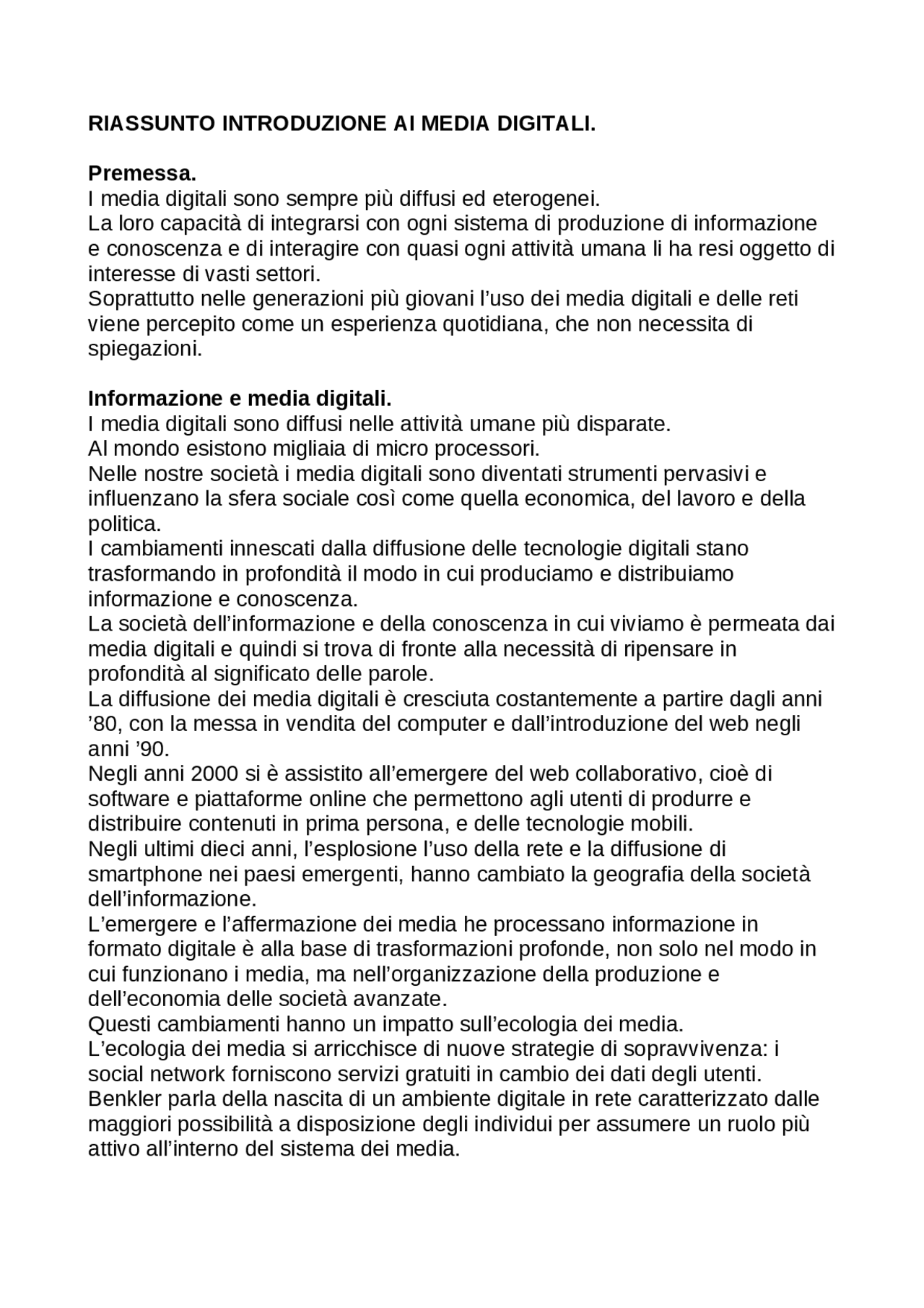 Introduzione Ai Media Digitali Libro Di Adam Arvidsson E Alessandro
