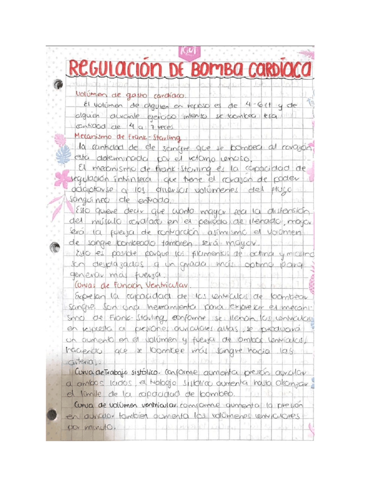 Regulacion de Bomba Cardiaca | Study notes of Human Physiology | Docsity