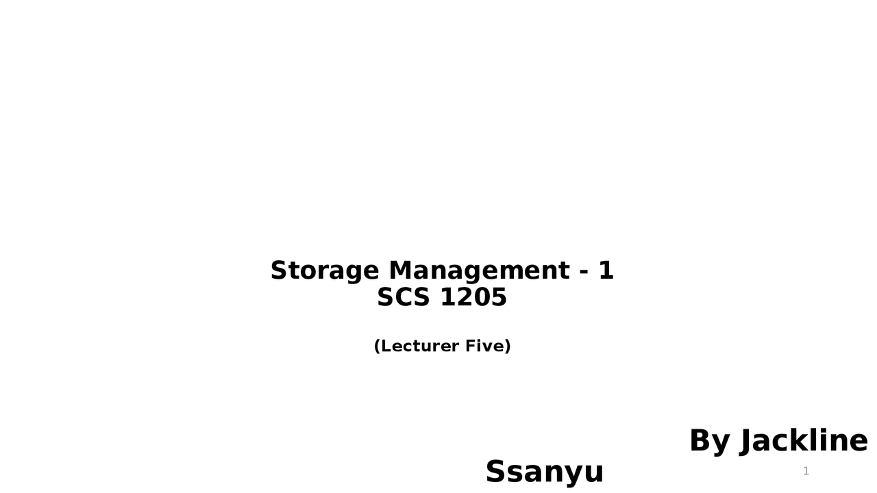 Storage Management notes - Docsity