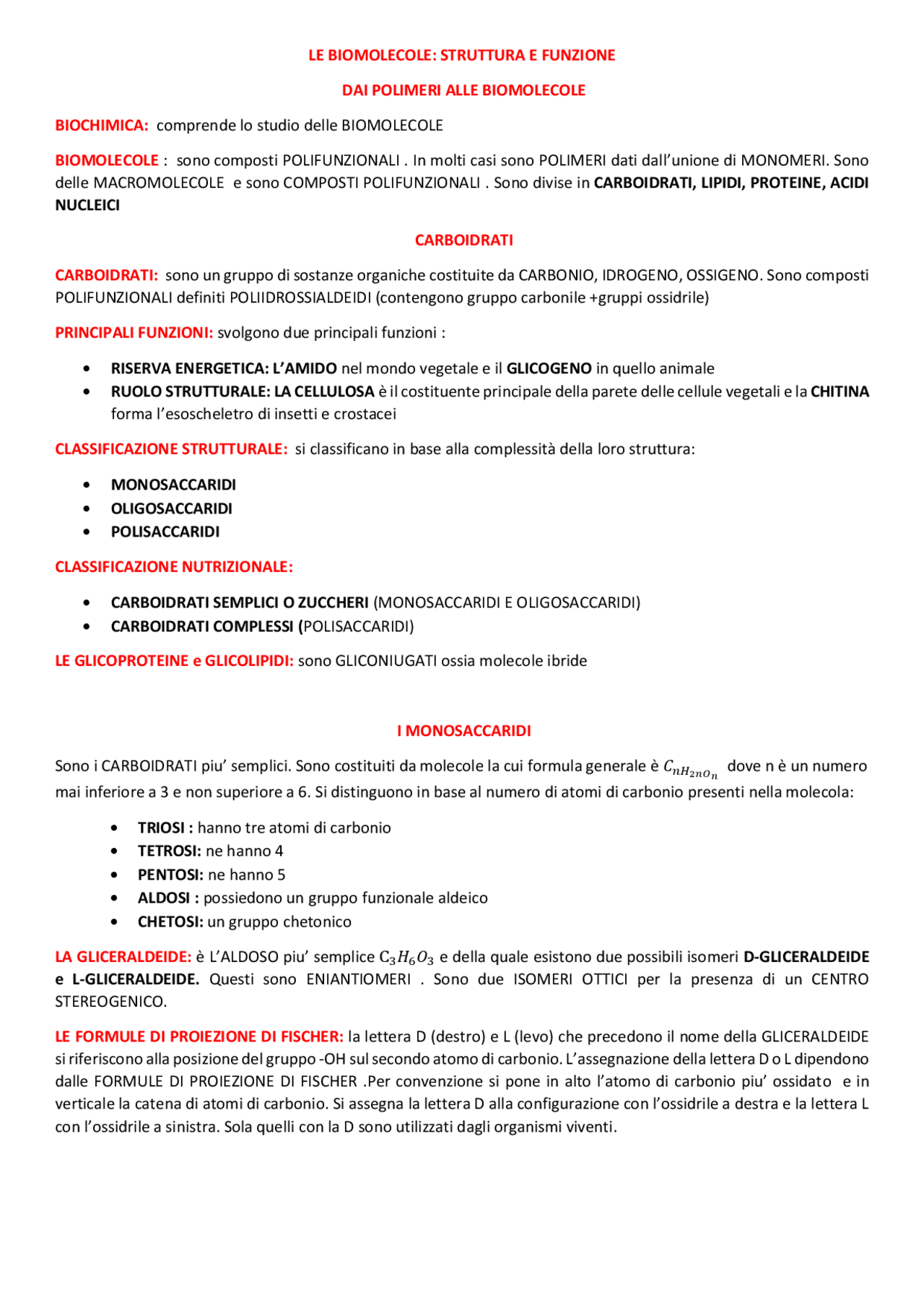 Scienze Le Biomolecole Docsity