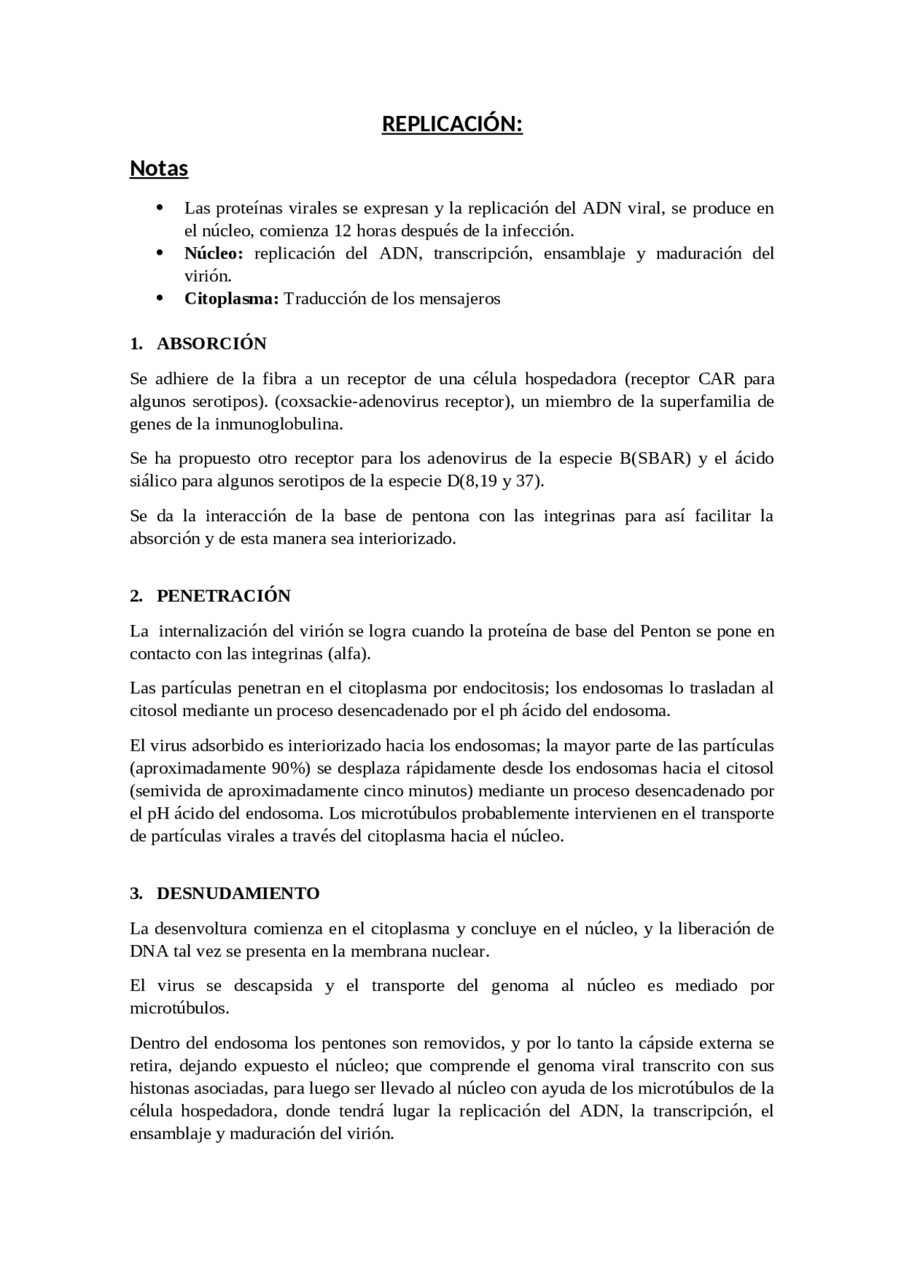 Replicacion De Adenovirus Docsity