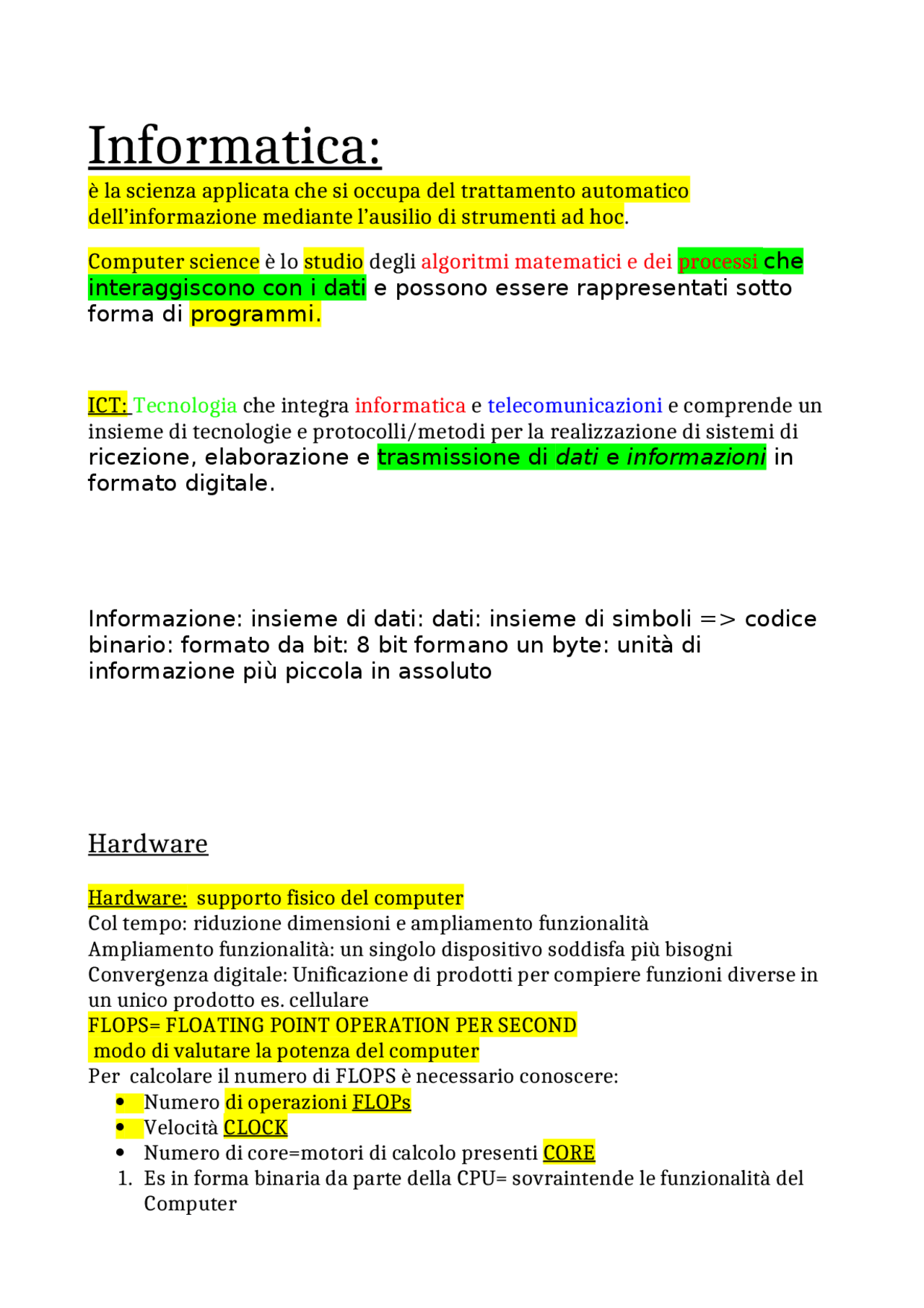 Appunti Di Informatica Docsity
