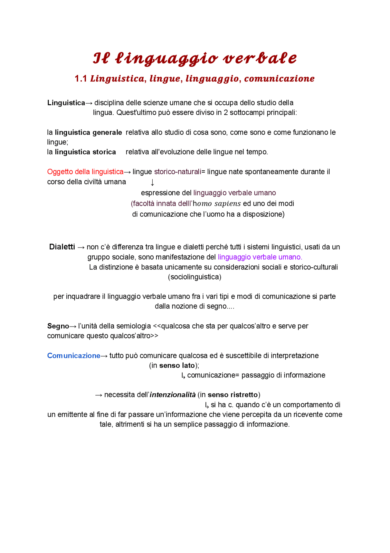 Riassunto Primo Capitolo Berruto Cerruti Docsity