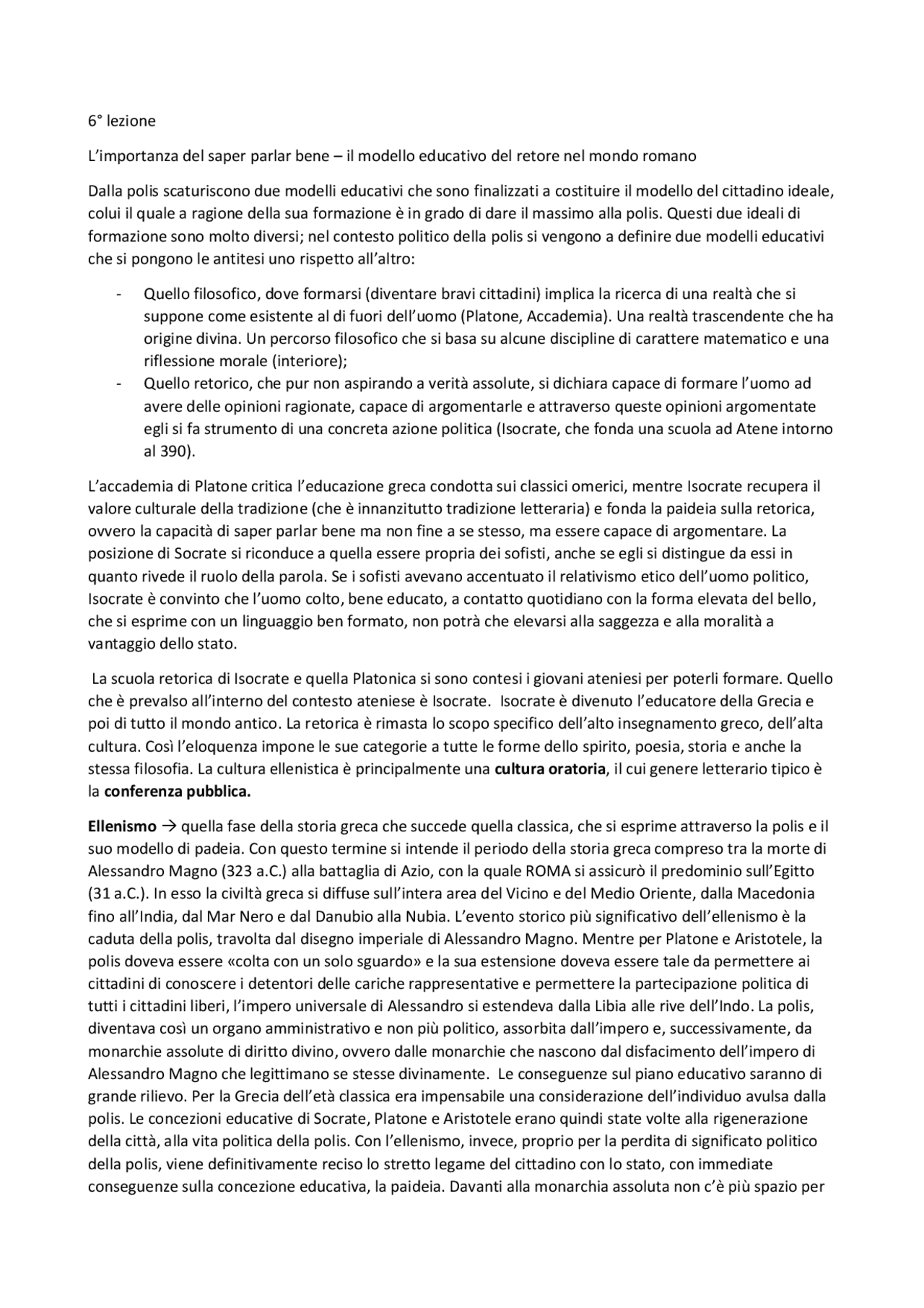 Storia Dei Processi Formativi Docsity
