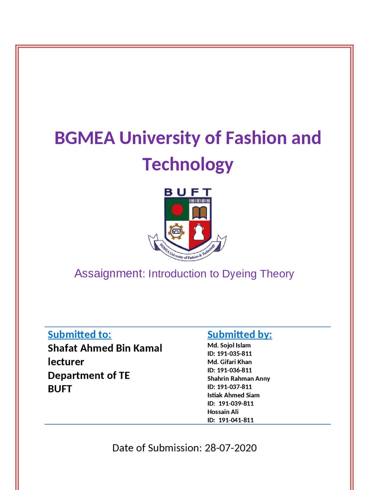 Introduction to Dyeing Theory | Lecture notes Physics | Docsity
