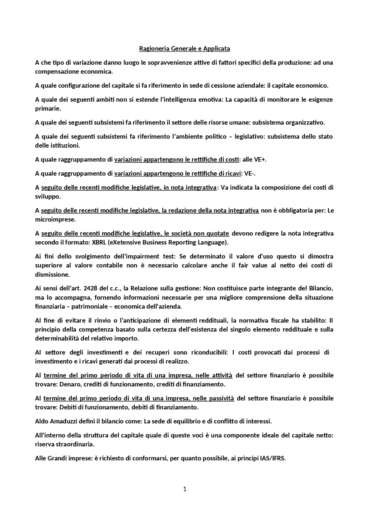 Ragioneria Generale E Applicata Esercitazione Docsity