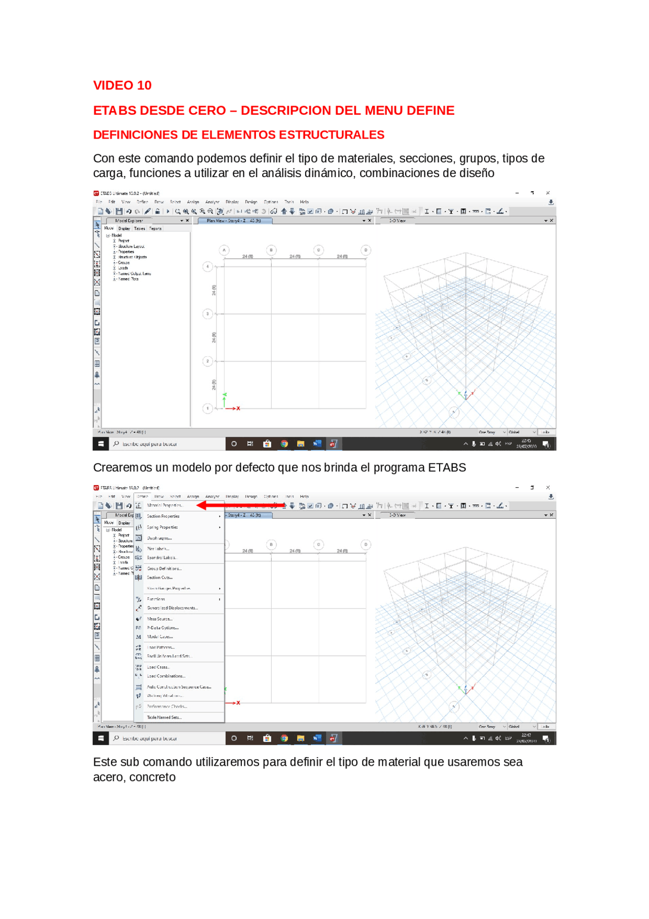 ETABS TUTORIALES CAMPOS - Docsity